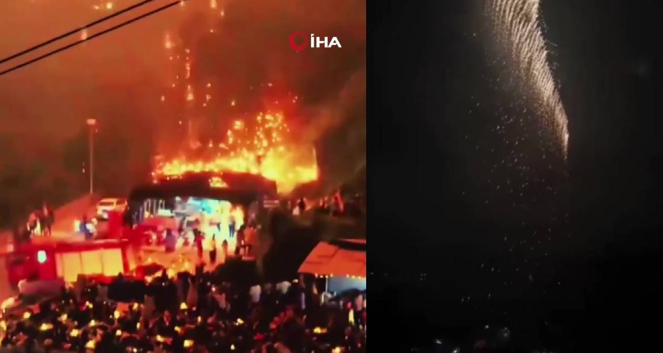 Çin’deki İHA’lı havai fişek gösterisi kontrolden çıktı, gökten alev ...