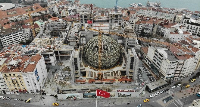 Taksim’de AKM’nin oditoryumu havadan görüntülendi İhlas Haber Ajansı