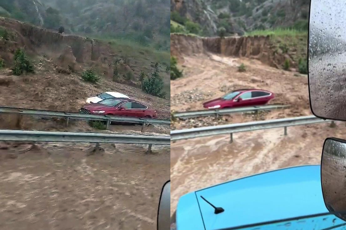 Selin dağlardan getirdiği çamur 2 aracı böyle yuttu İhlas Haber Ajansı